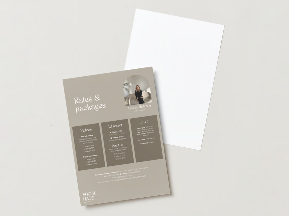 UGC Rate card Template