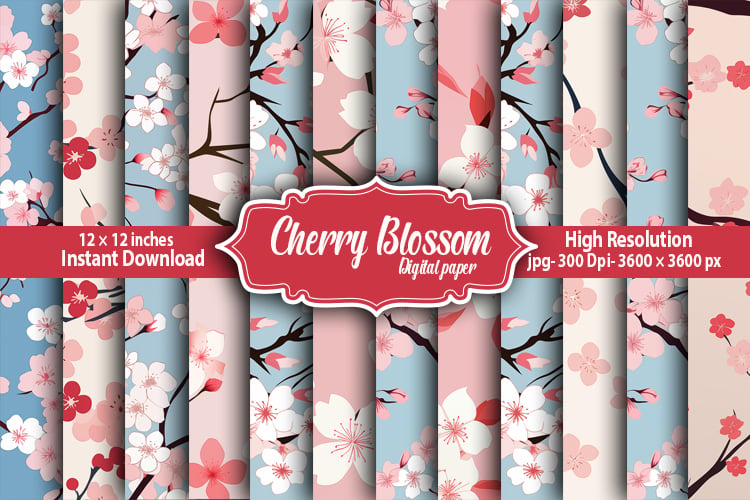 Sakura Cherry Blossom Digital Paper