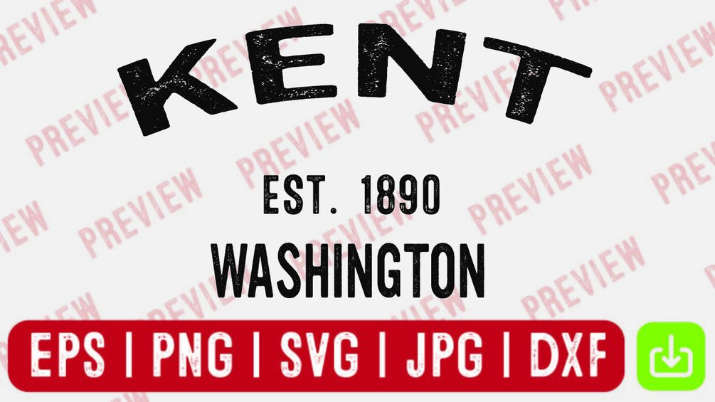 Vintage Kent City Washington Est 1890 Souvenir SVG EPS DXF PNG / Cut ...