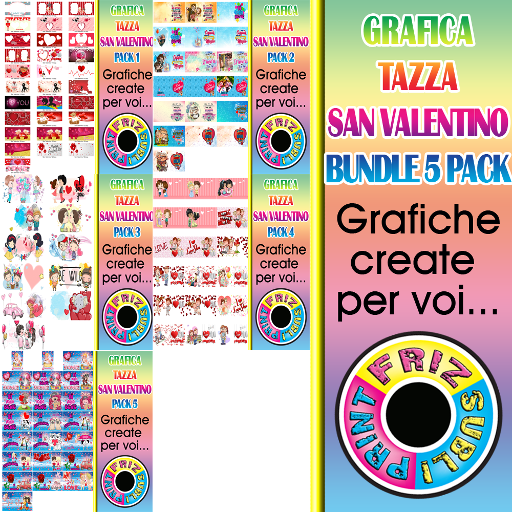 Kit Tazza San Valentino BUNDLE Pack 1 - 2 - 3 - 4 - 5