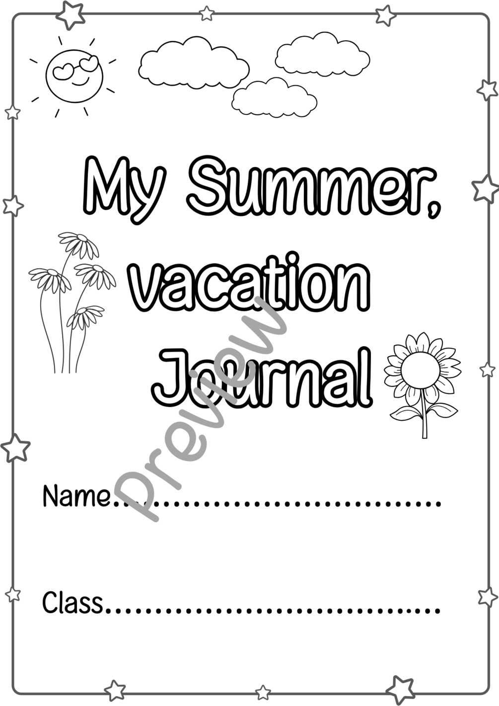 Summer and vacation journal weekly, daily