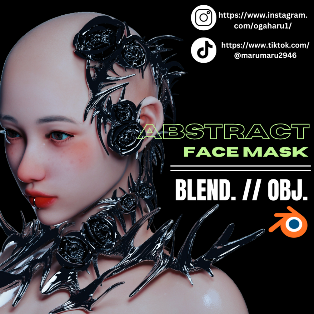 ABSTRACT MASK - BLEND, OBJ FILE