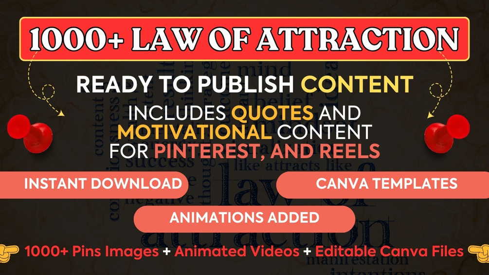 1000+ Ready to Use Law Of Attraction Pins / Images | Canva Templates ...