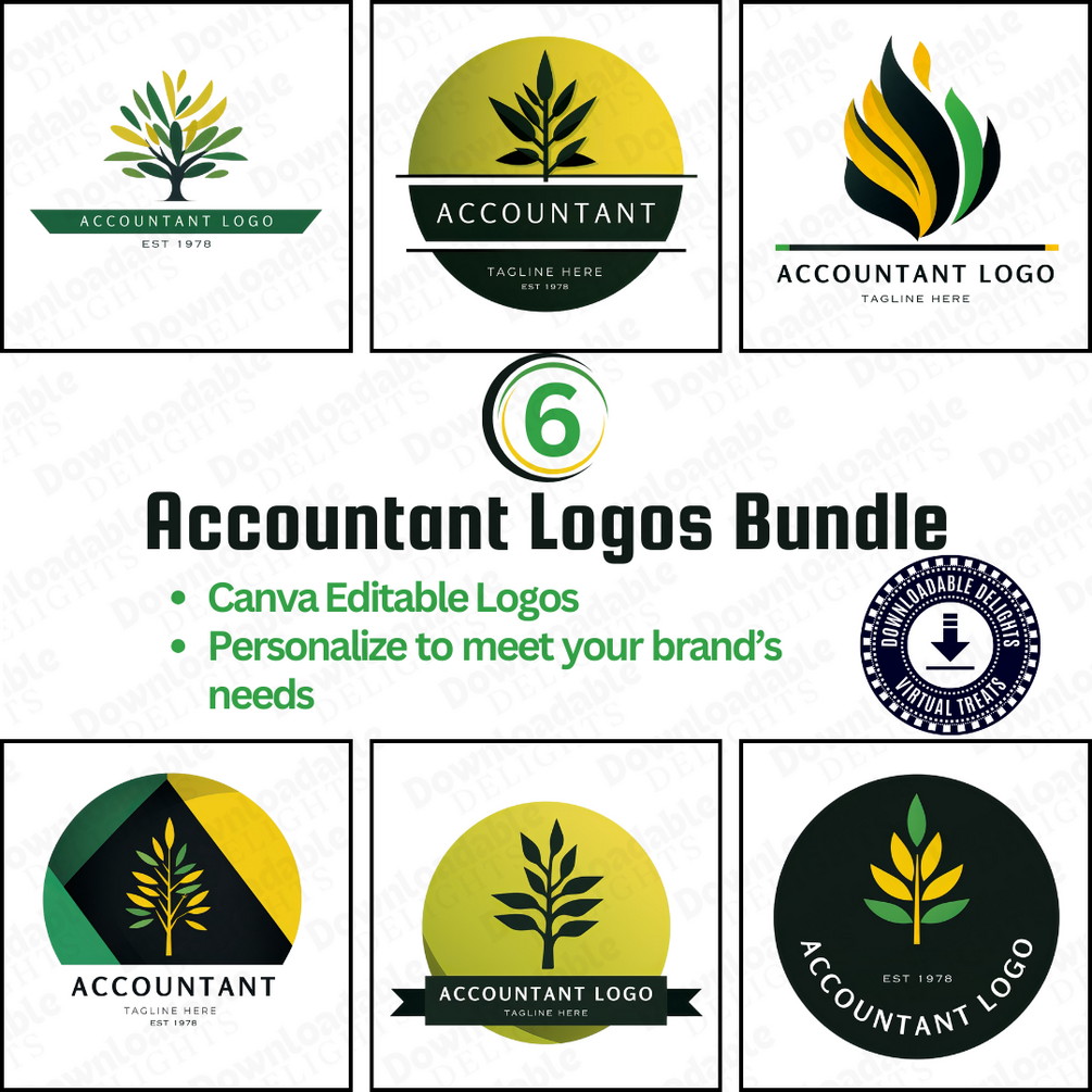 Accountant Logos Bundle – Editable Logo Designs for Finance & Accounting Professionals