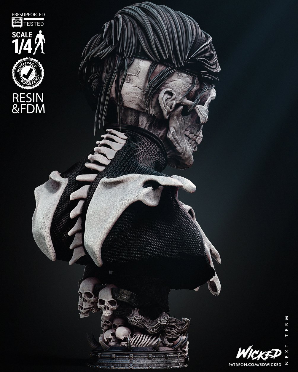 Wicked Marvel Famine Portrait Bust: Tested and ready for 3D printing