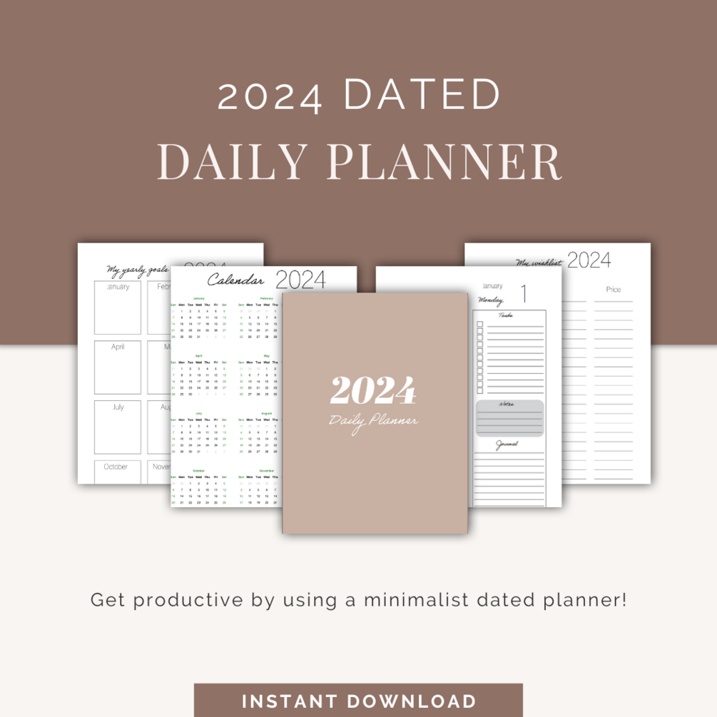 2024 Dated daily planner inserts