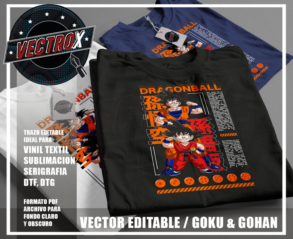 Vector Editable - Goku & Gohan