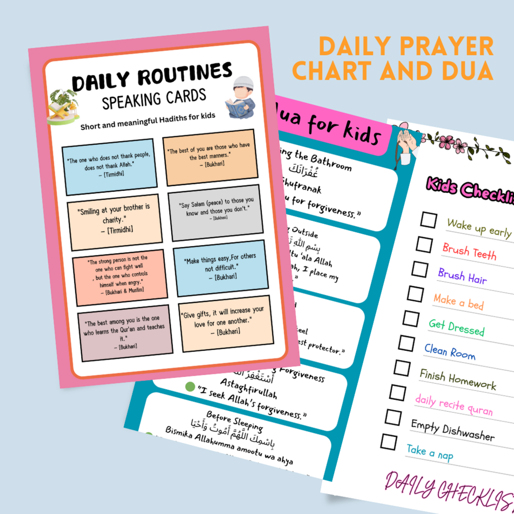 kids prayer checklist and daily dua