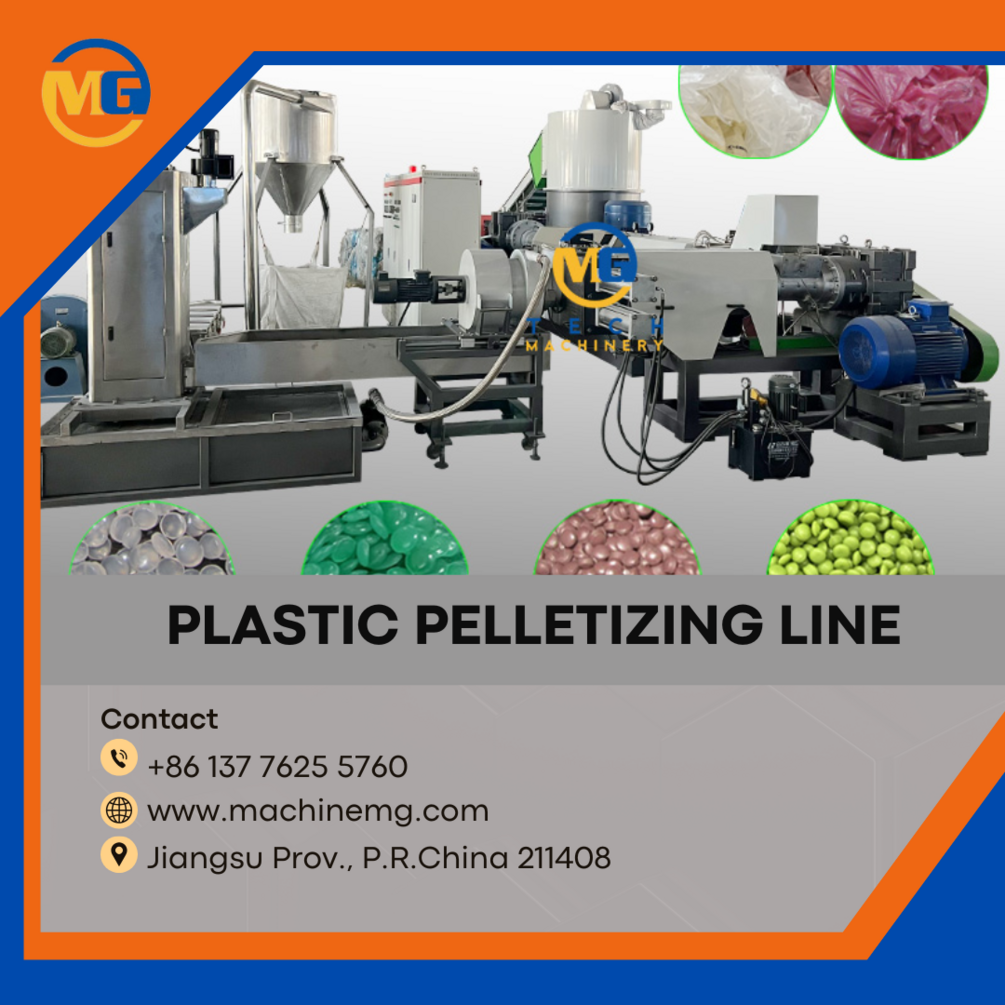 pelletizing lines are designed to convert shredded plastic materials