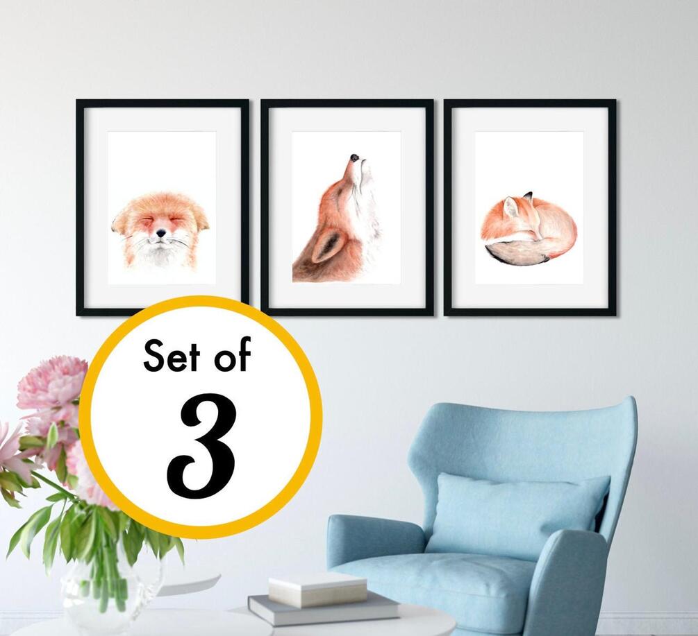 Fox Art Prints (5x7 inches)