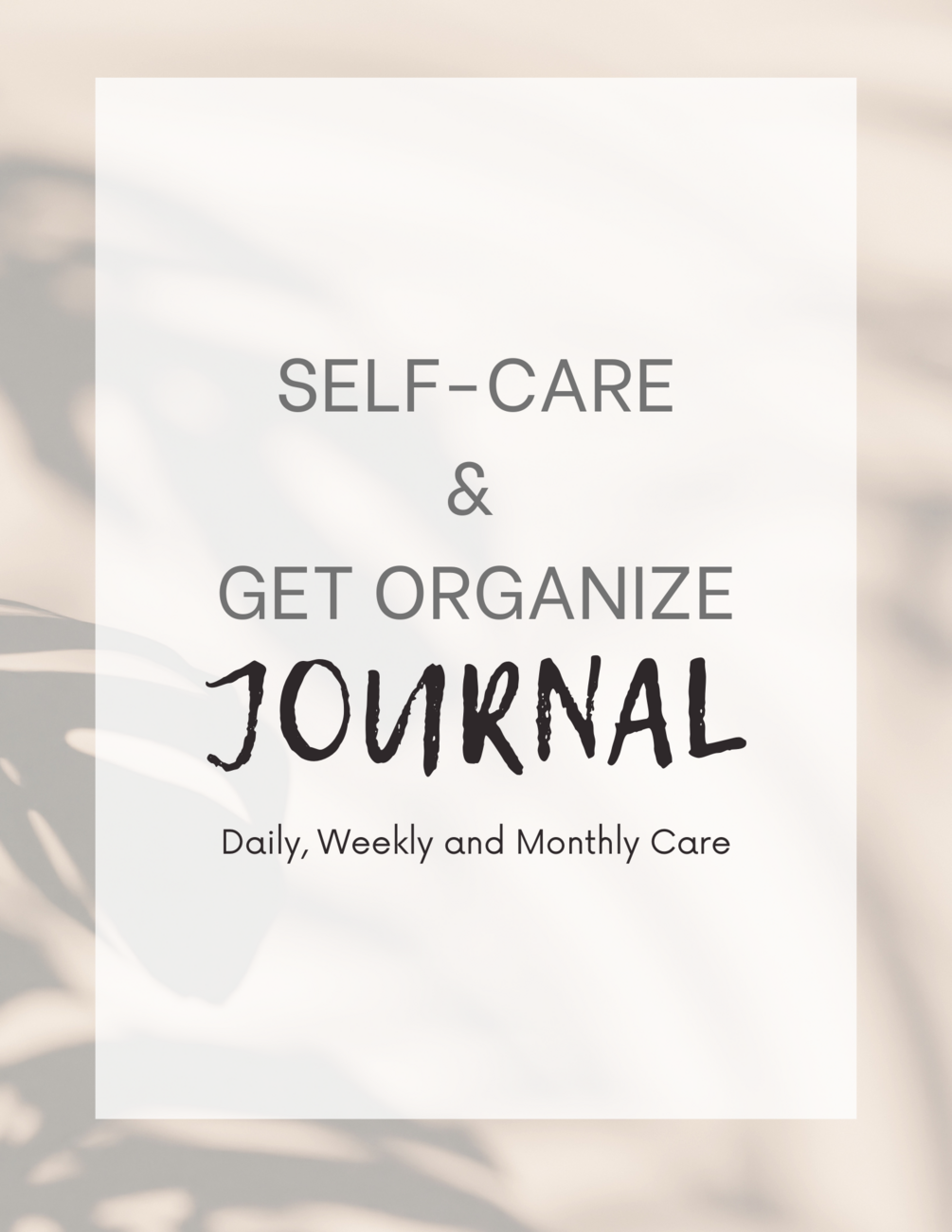 Daily, Weekly Monthly Aesthetic Self Care Journal For ADHD