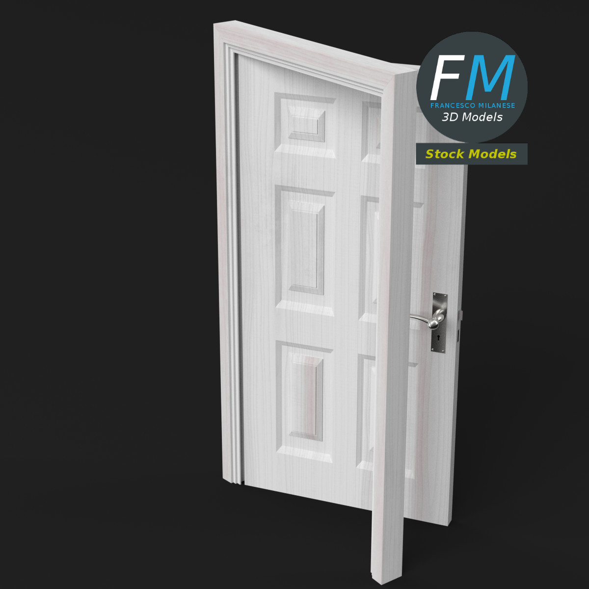 3D MODEL - Six raised panel door