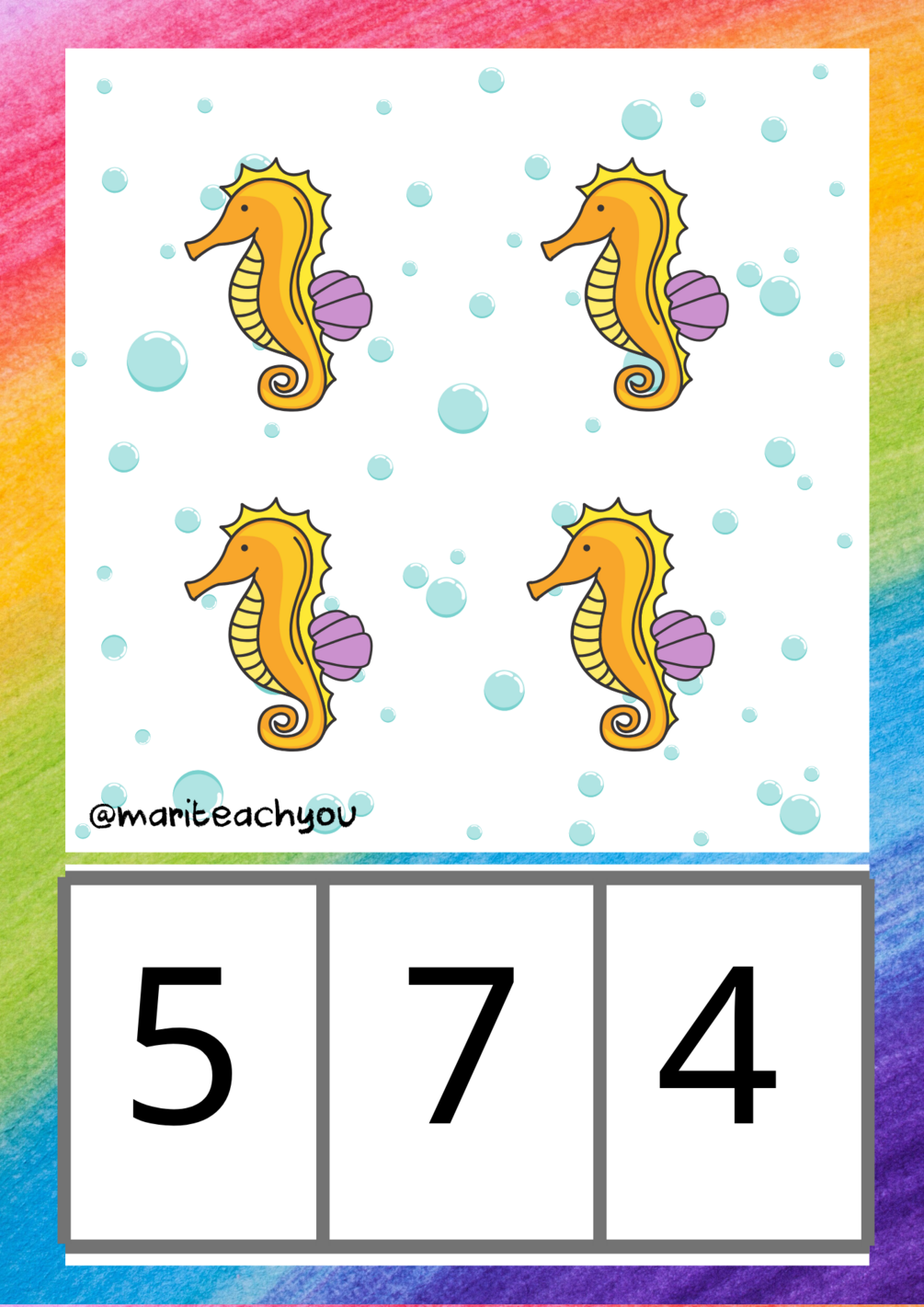 FLASHCARDS CONTEO - Temática Marina