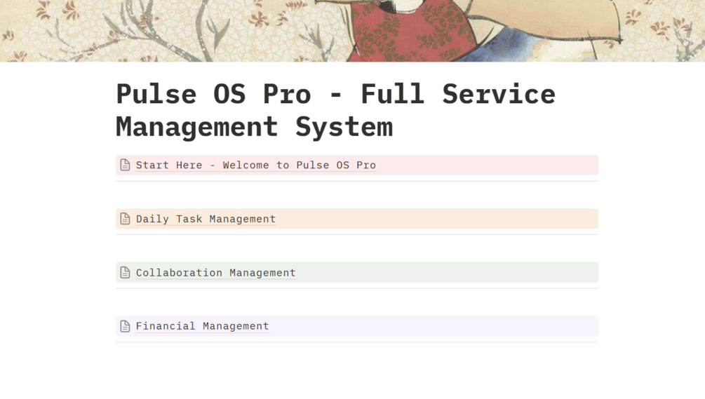 Pulse OS Pro – All-In-One Business Dashboard for Notion