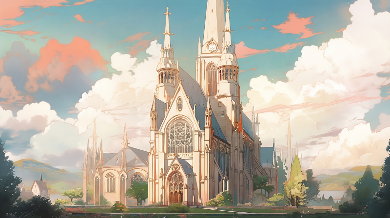 Divine Architecture: A Collection of Stylized Churches and Temples