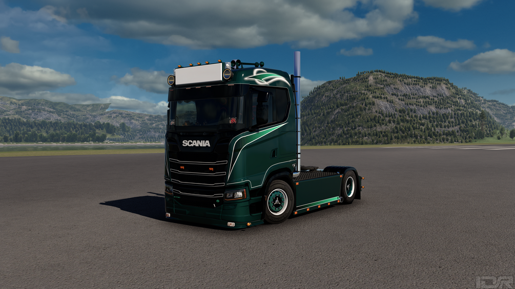 ETS2-EMERALD FLOW METALLIC SKIN SCANIA S