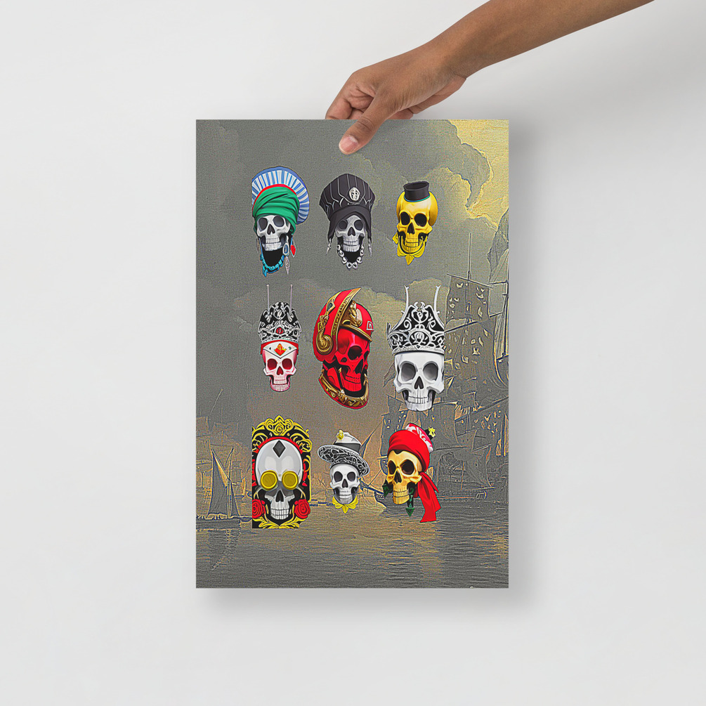 Opaque Matte Poster - 9 Abstract Funny Skulls Fantasy Collection #07/09 ...
