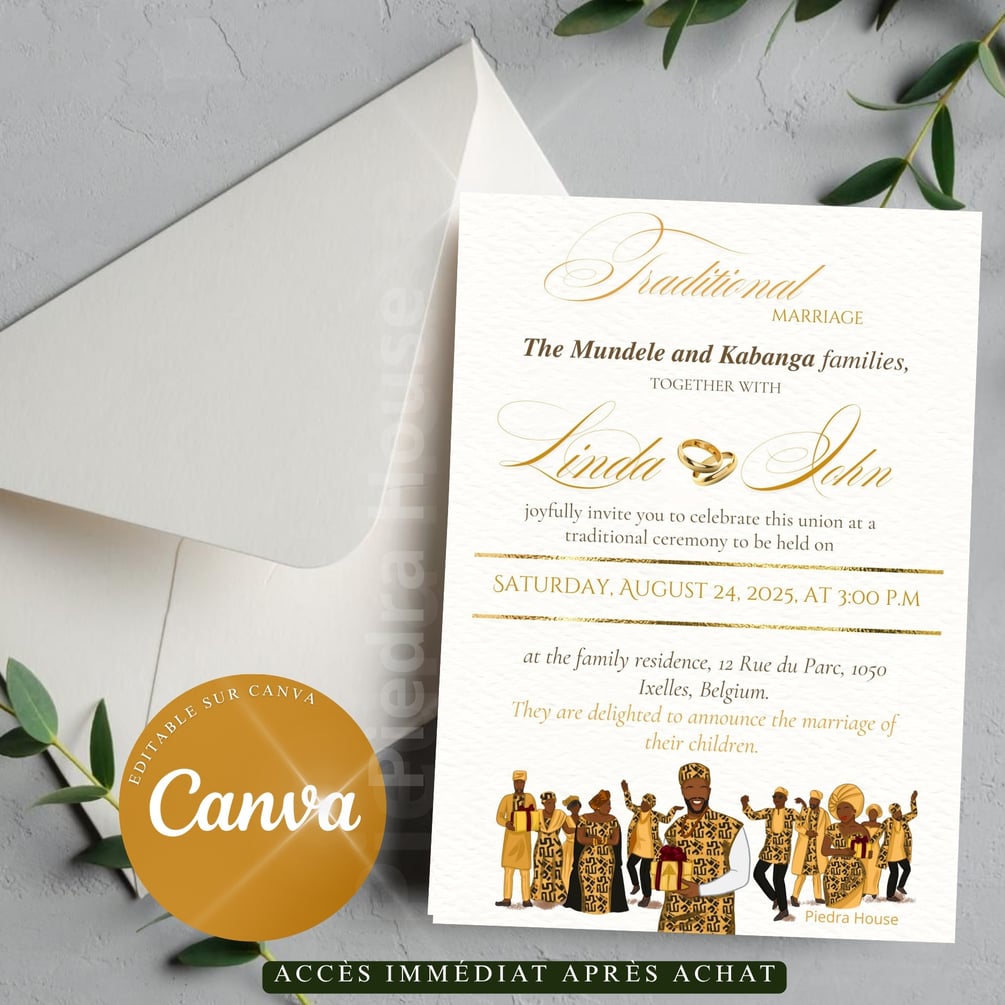 Digital Customary Wedding Invitation