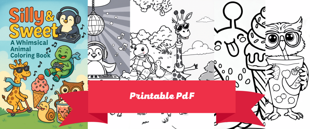 Silly & Sweet: A Whimsical Animal Coloring Book (Print-Ready Digital ...