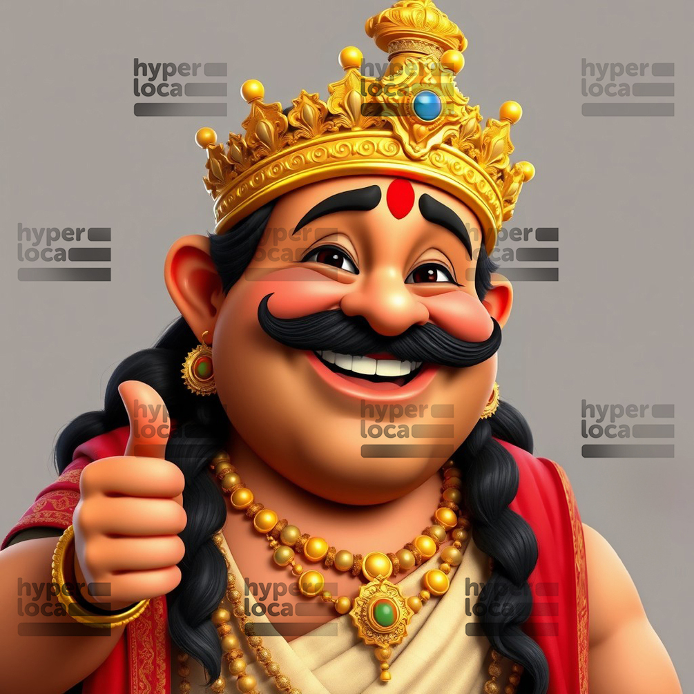 Vibrant Maveli Mahabali Stock Illustration - Onam Festival Art _q6