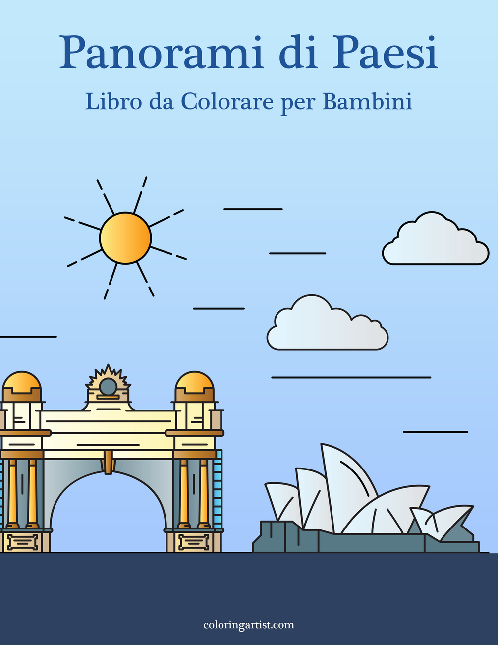Panorami di Paesi Libro da Colorare per Bambini