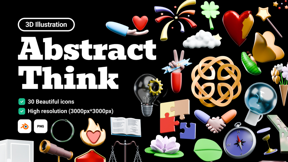 Abstract Think 3D Illustration