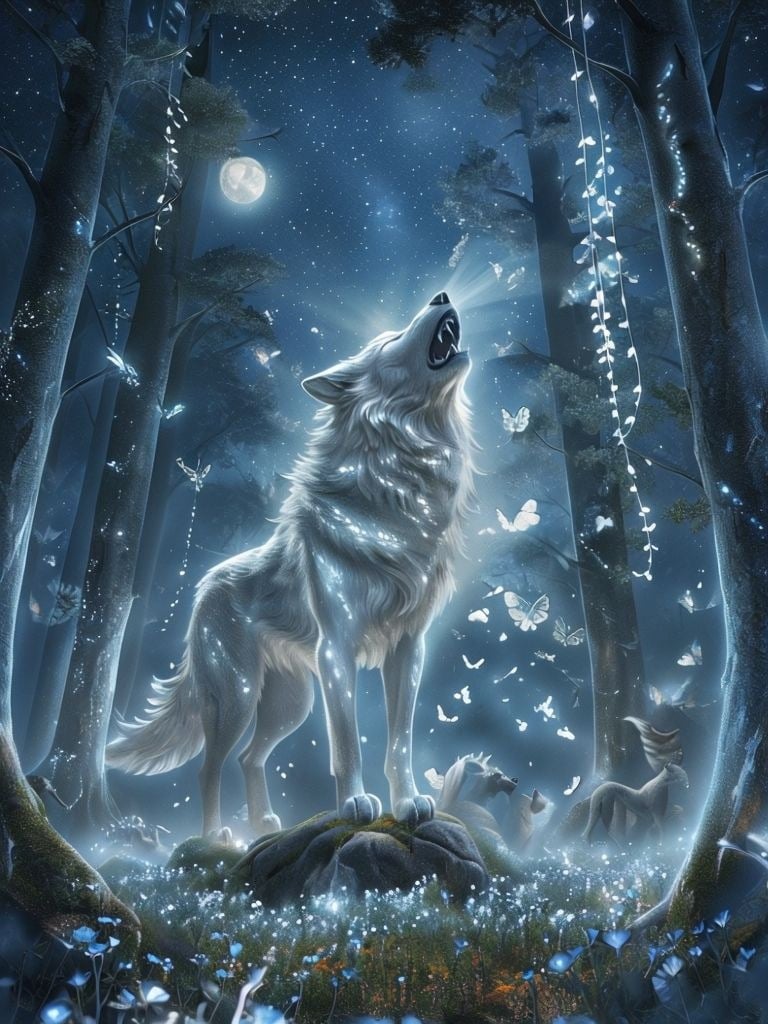 Lunar Awakening: The Wolf's Moonlit Roar