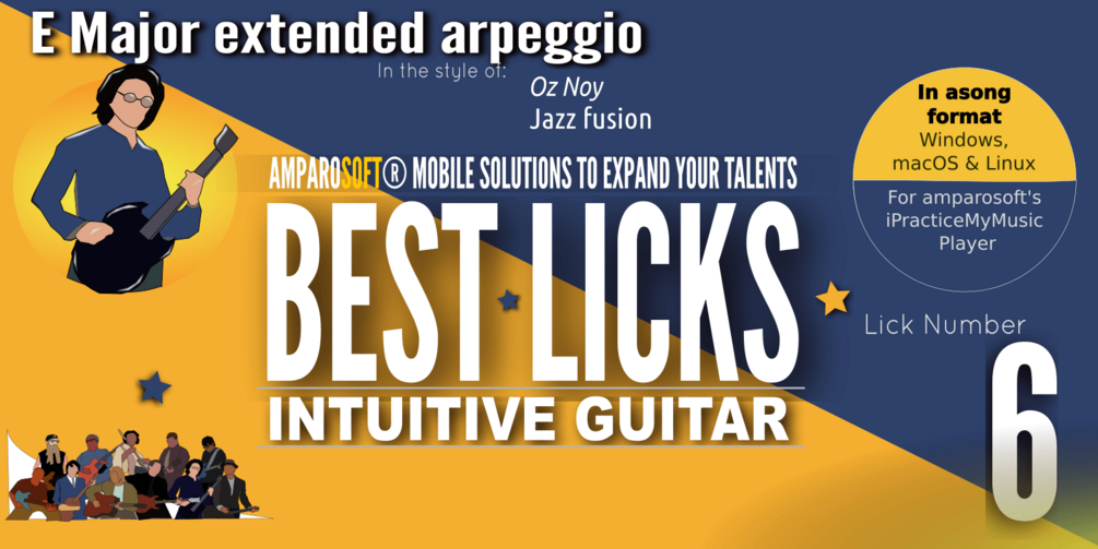 Lick 6 - E Major extended arpeggio from "Best Licks - Intuitive Guitar ...