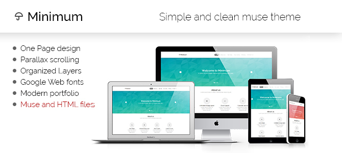 Minimum - One Page Muse Website Template
