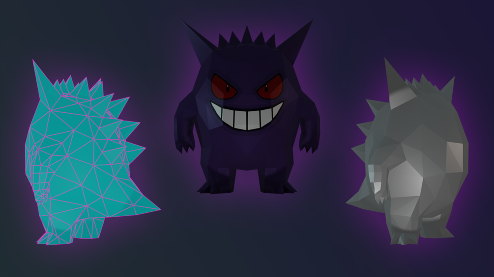 Gengar paper craft sculpture