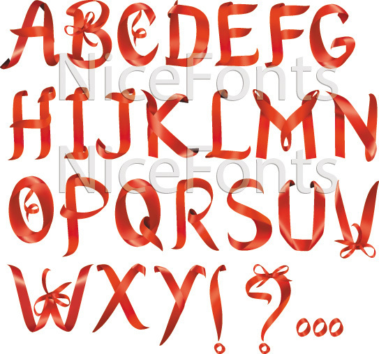 red ribbons alphabet