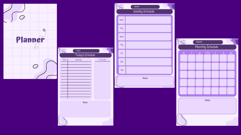 Purple Planner Ready to print (A4 size)