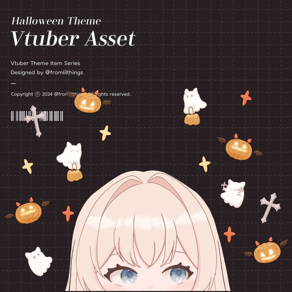 VTuber Asset : Rigged Halloween Theme, Live2D asset, VTuber Item ...