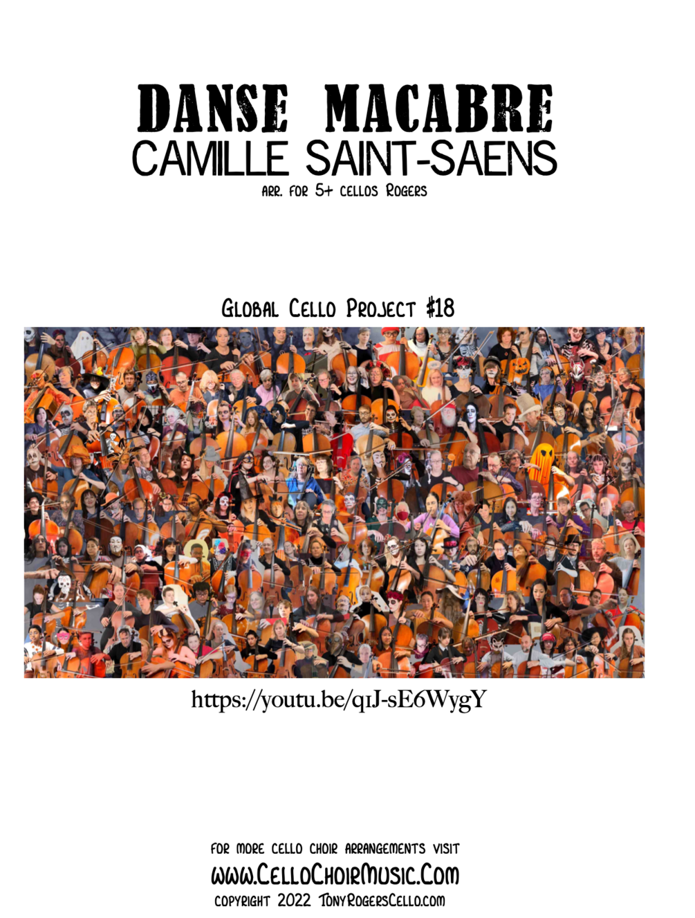 "DANSE MACABRE" by Camille Saint-Saëns for Cello Quintet/Ensemble