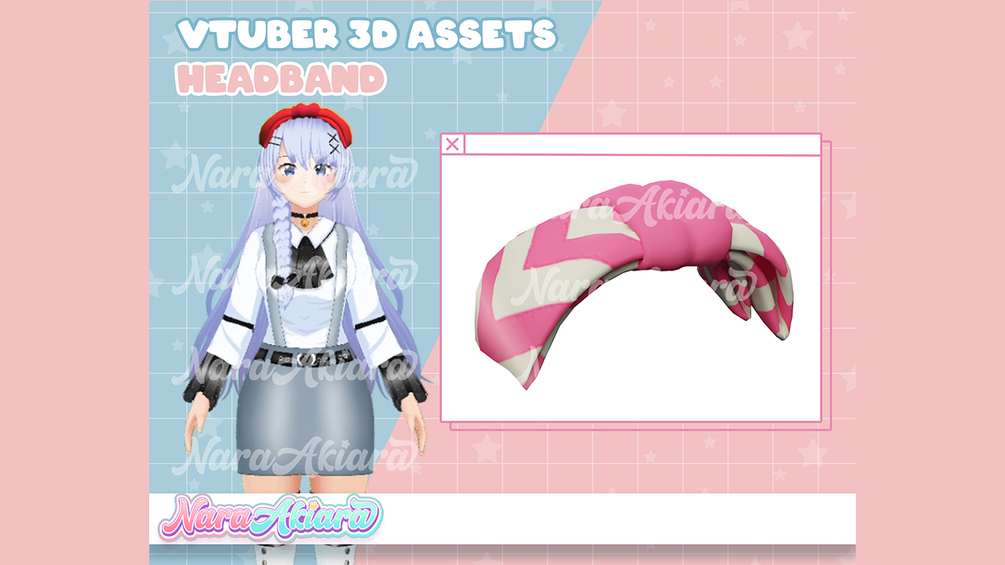 3D Vtuber Assets Headband V2 Vroid Commission, 3D assets ready to use ...