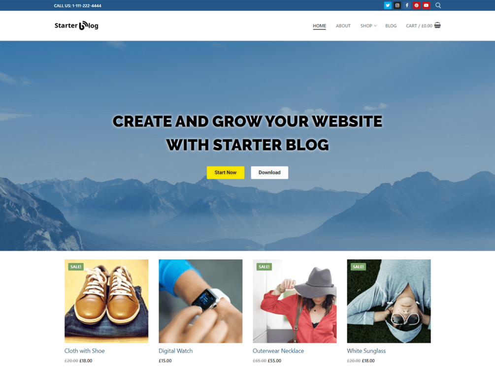 Starter Blog - Multipurpose, Newspaper, Blog & WooCommerce WordPress Theme