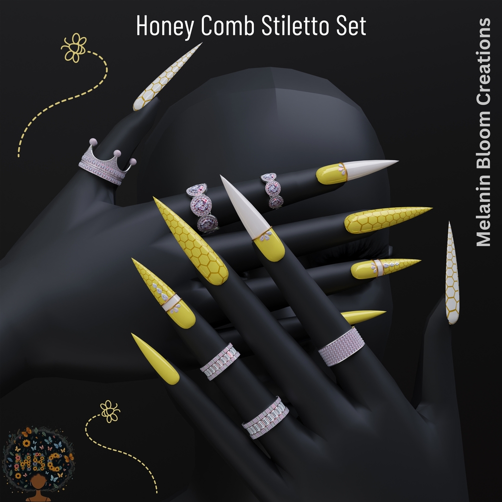 Honey Comb Stiletto Set (Nails)