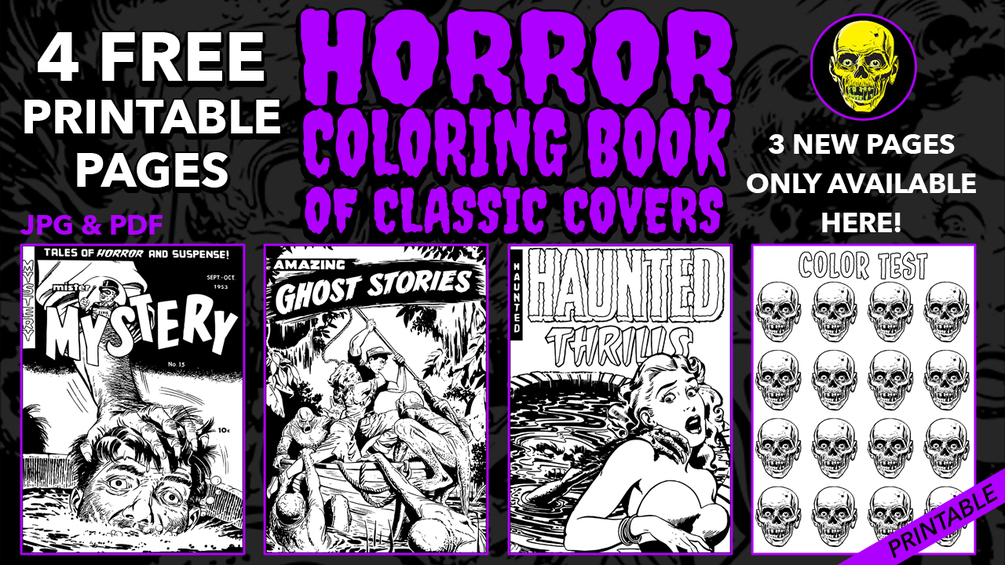 FREE Horror Coloring Pages of Classic Covers: 4 PRINTABLE Pages