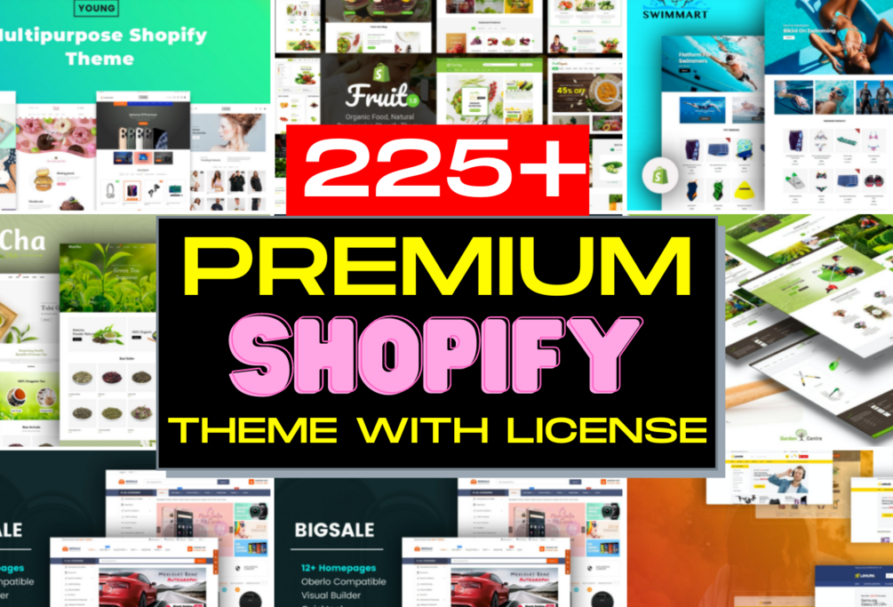 225 Best Premium Shopify Theme Bundle With License 2021