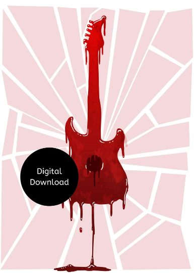 Music, Guitar, Love of Music, Printable Wall Art, Digital Download, Music Art, Music Art ...