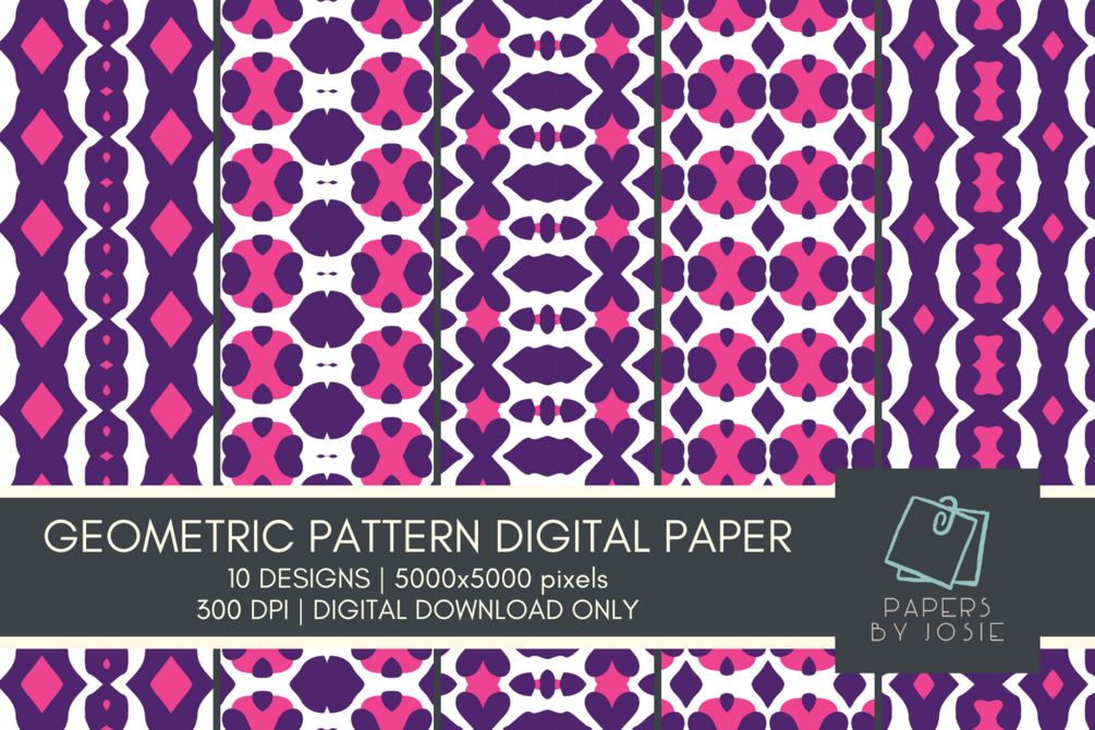 Pink and Purple Geometric Pattern Digital Paper