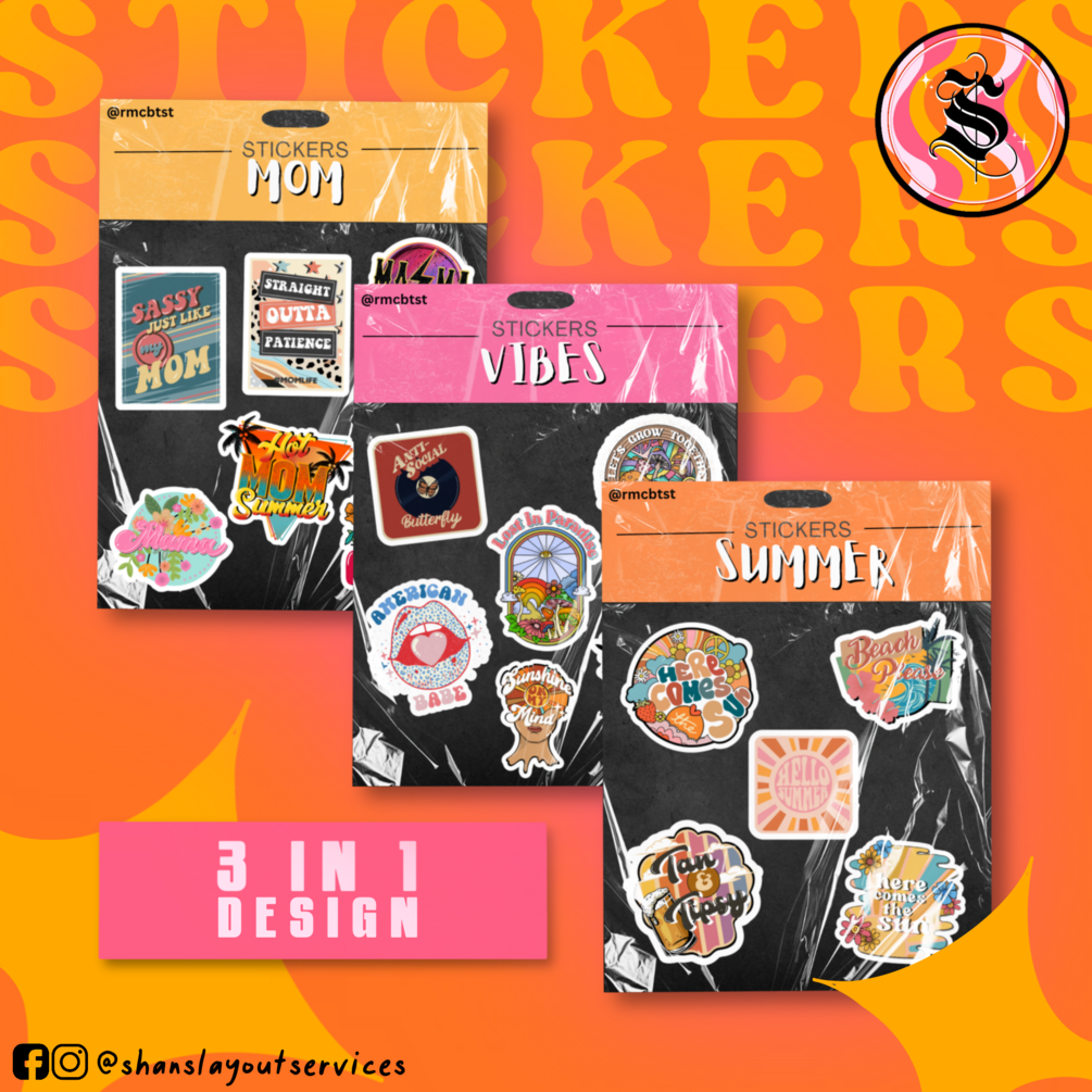 3 in 1 Sticker Bundle | Printable and Unique Designs | Three Different ...