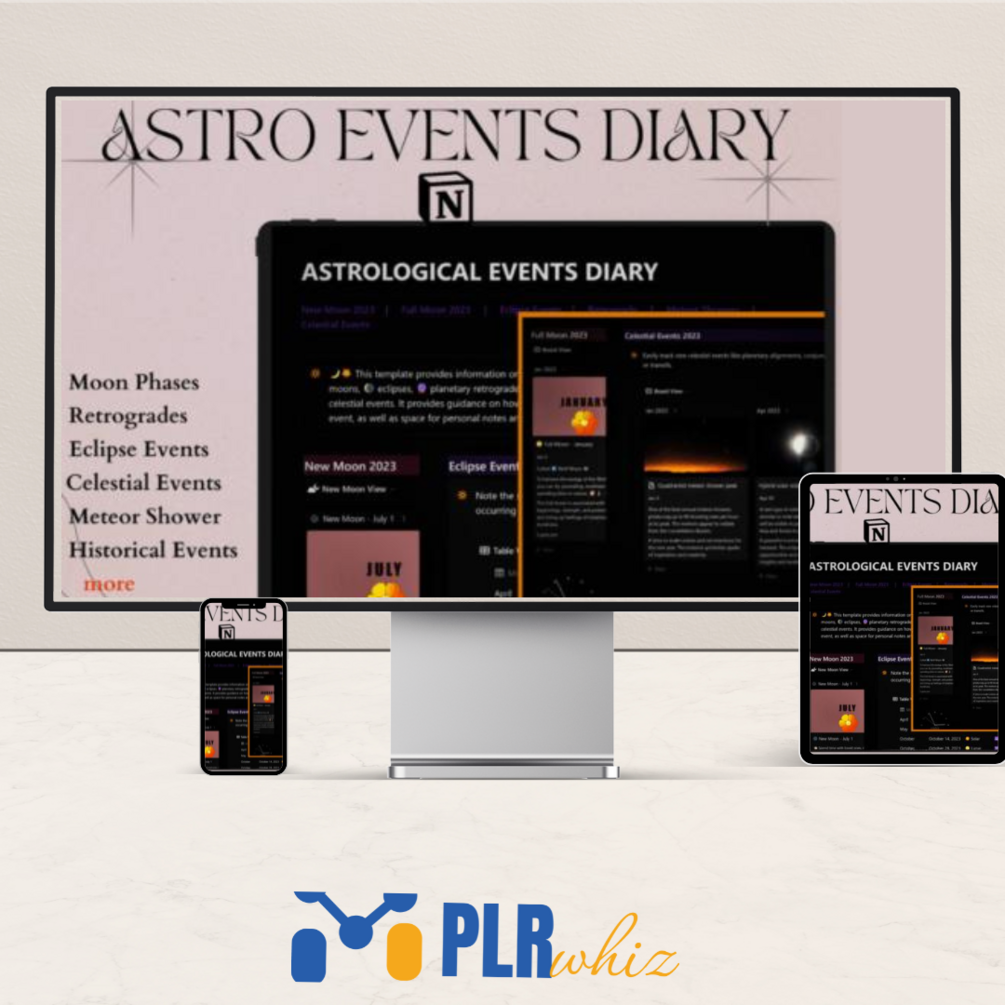 ASTROLOGICAL EVENTS DIARY Notion Plr Templates