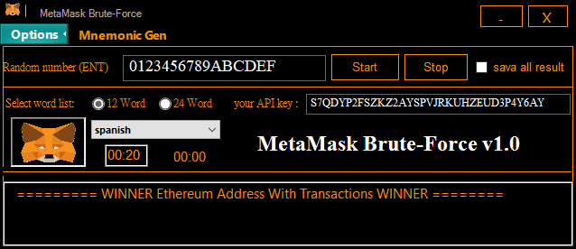 METAMASK Brute Force v1.0