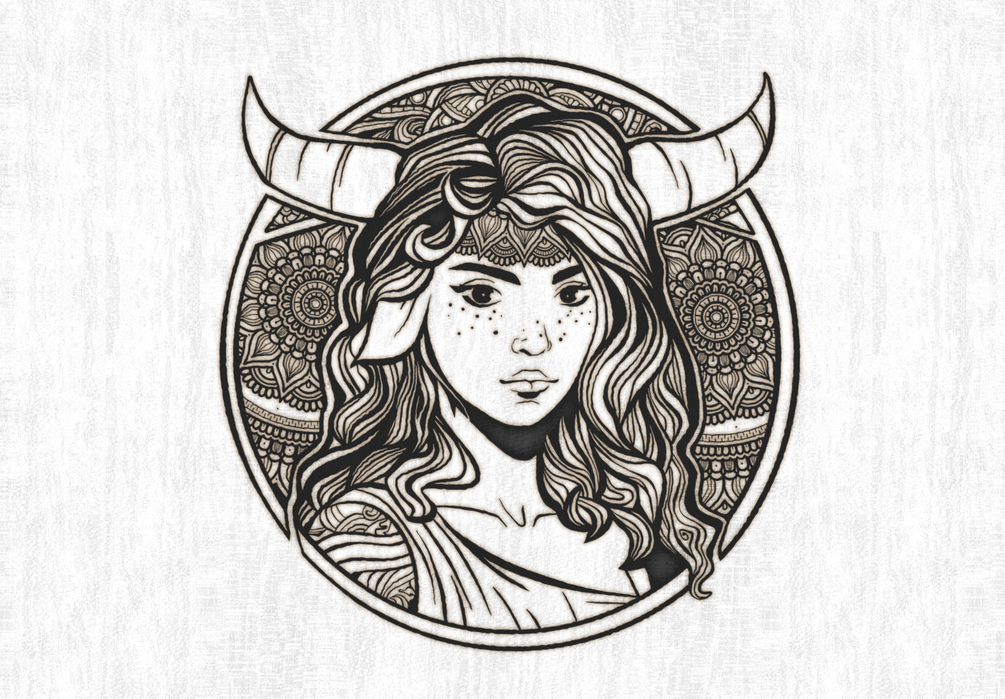 taurus zodiac svg, horoscope mandala svg