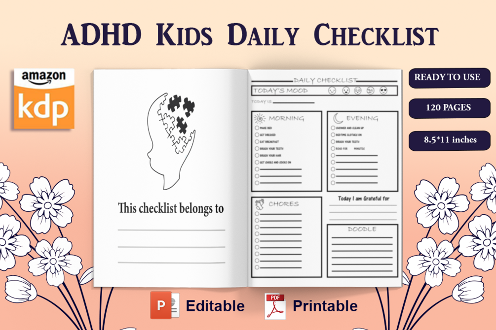 ADHD Kids Daily Checklist | Kids Daily Checklist Template | Healthy ...