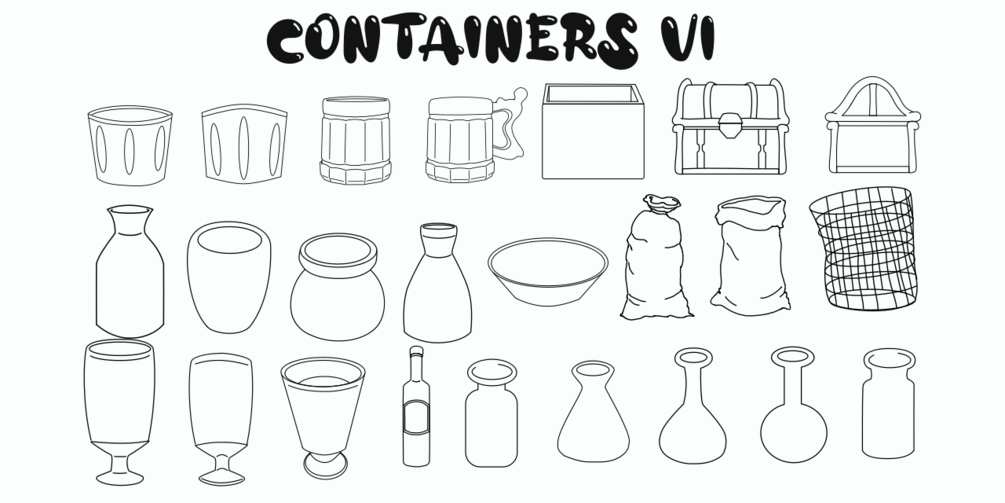 Containers V1 Vector Library for Krita & Inkscape, Original Artist ...