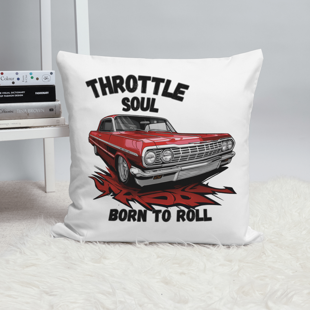 Classic Red Lowrider Car Art – Retro Graffiti Style Muscle Car Illustration