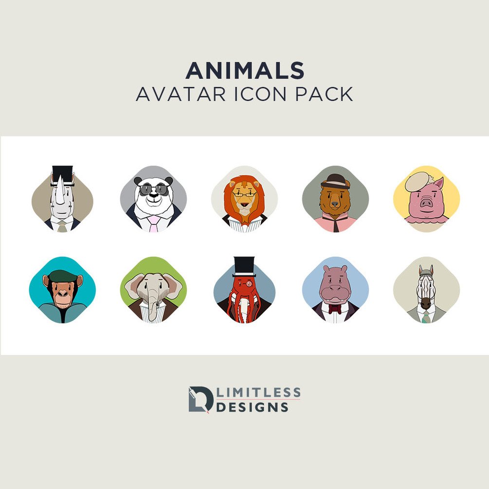 FREE Animal Avatar Illustrations