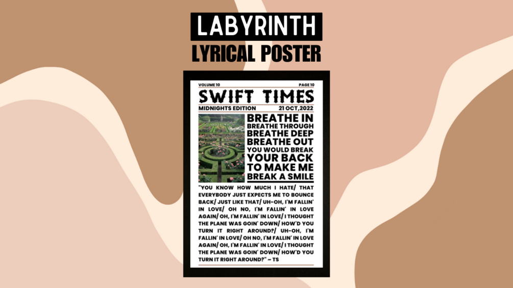 Taylor Swift Labyrinth lyrical Poster